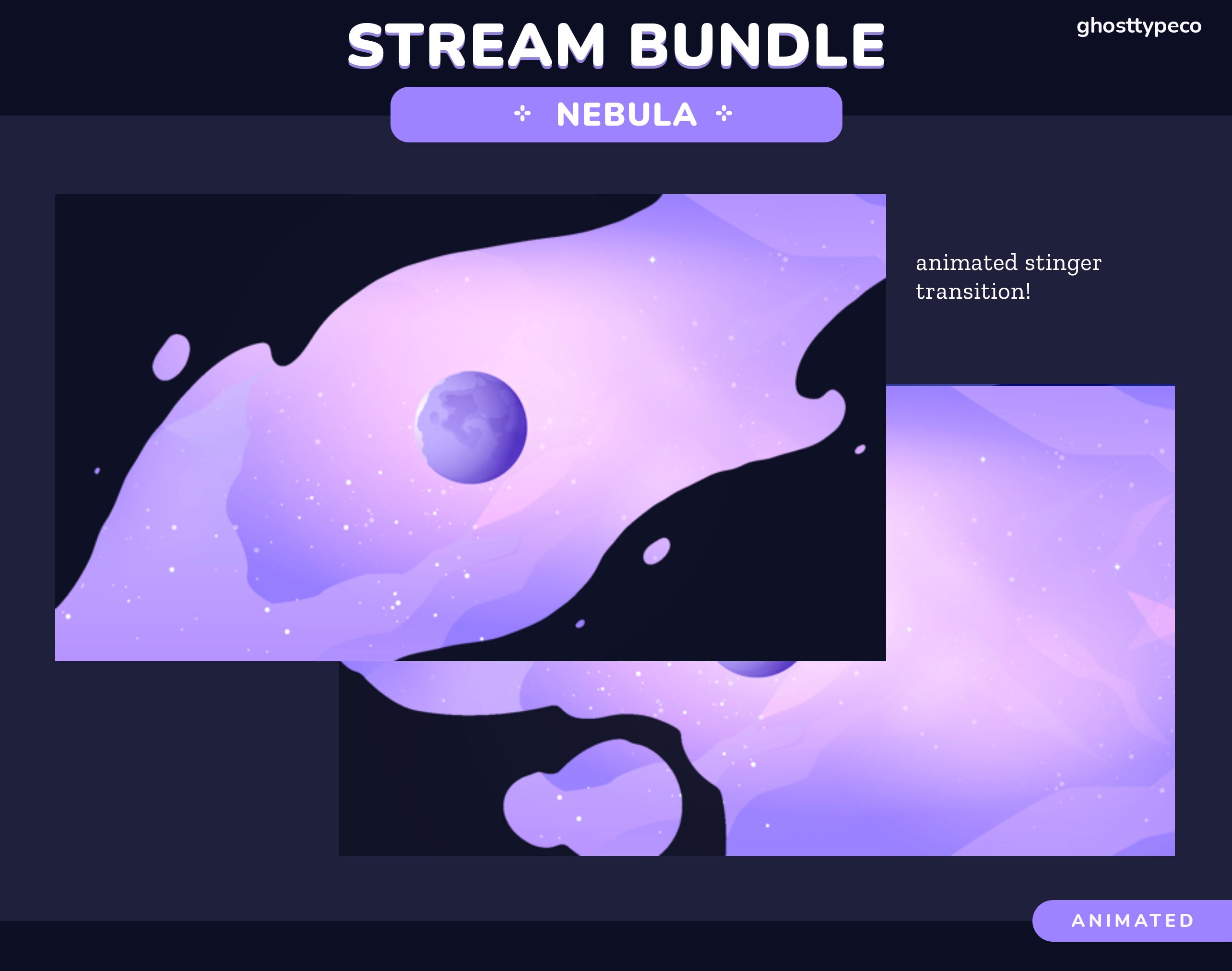 ANIMATED Nebula Stream Bundle Twitch Package Overlays - Etsy