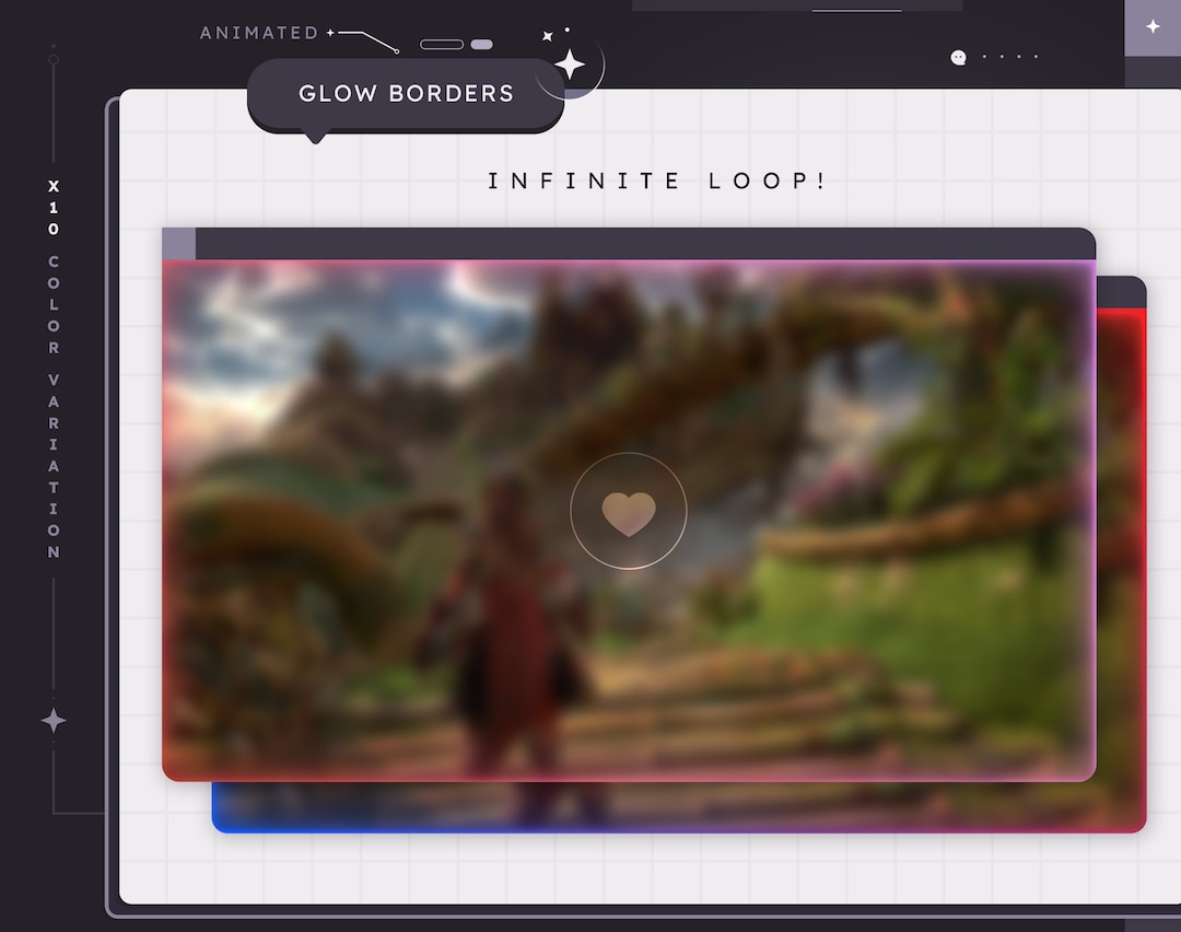 ANIMATED Glow Borders Stream Add-on | Twitch | Streamer | Pastel | Soft ...