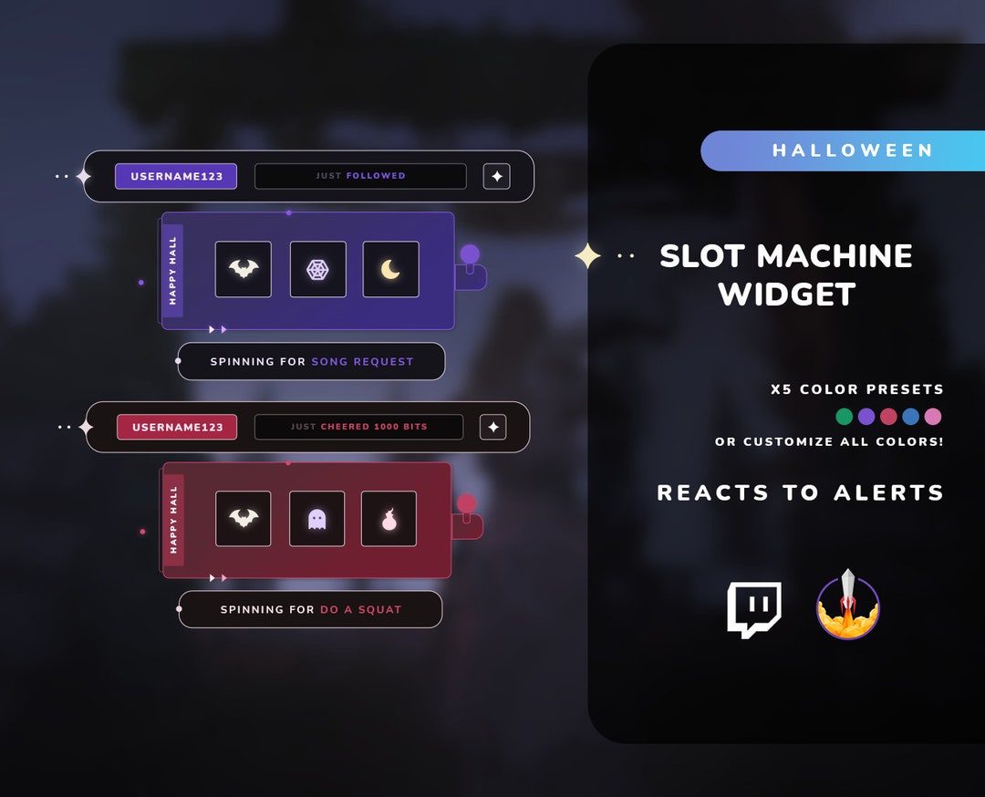 Halloween Slot Machine Widget (CUSTOMIZABLE COLORS) | Spooky | Twitch ...