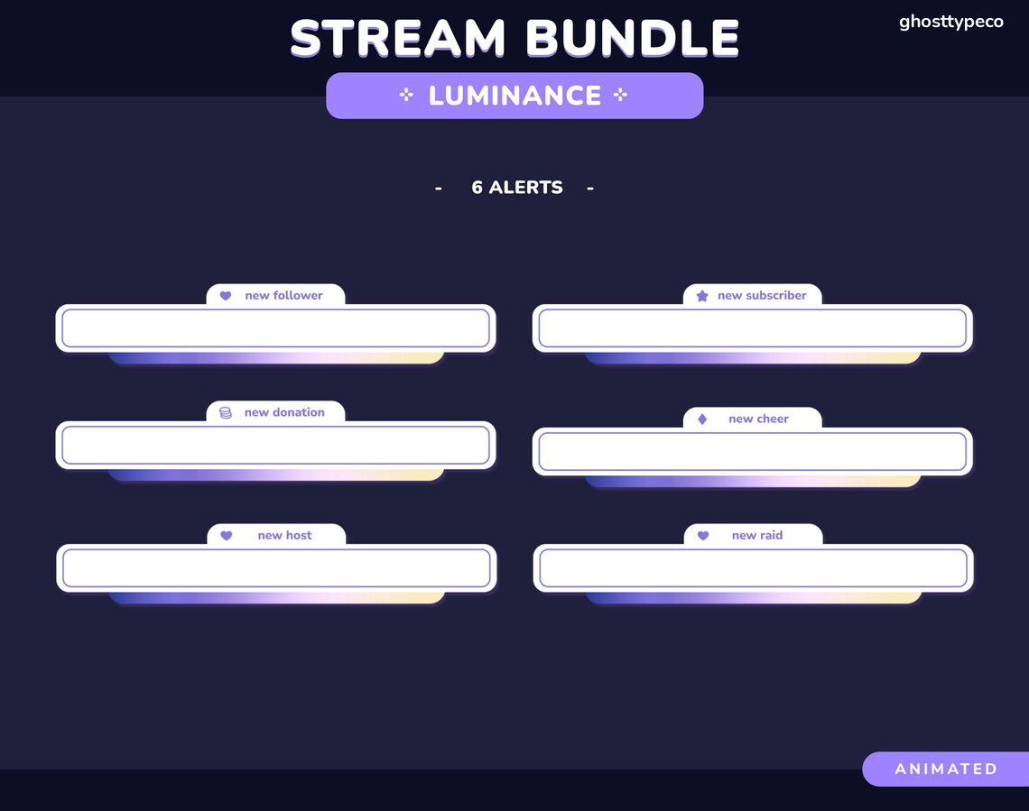 ANIMATED Luminance Stream Bundle Twitch Package Overlays - Etsy