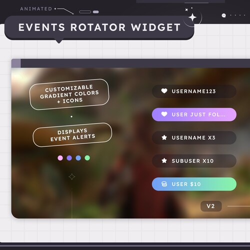 Animated Gradient Event Rotator Widget V2 CUSTOMIZABLE COLORS - Etsy