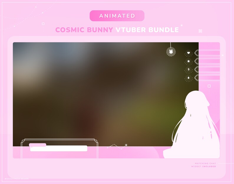 ANIMATED Pink Cosmic Bunny Vtuber Stream Bundle Twitch - Etsy