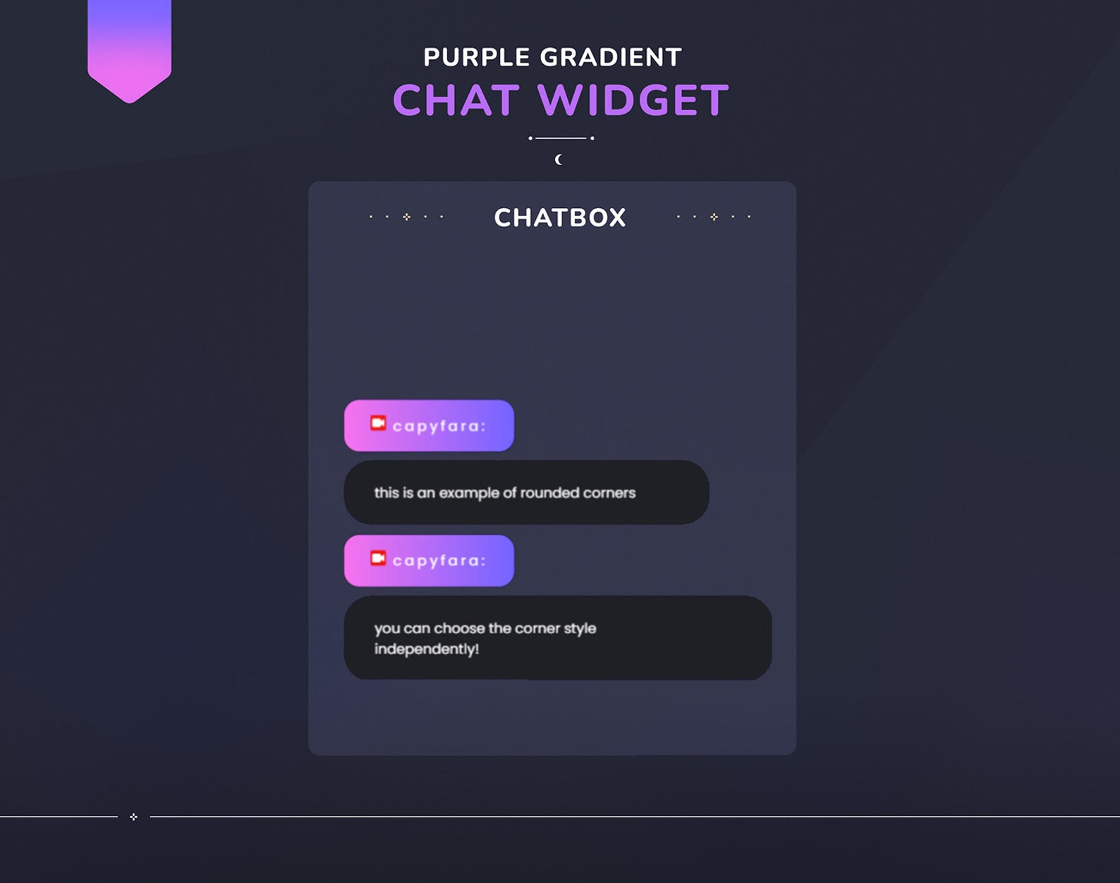 Customizable Purple Gradient Chat Box Widget For Twitch Etsy