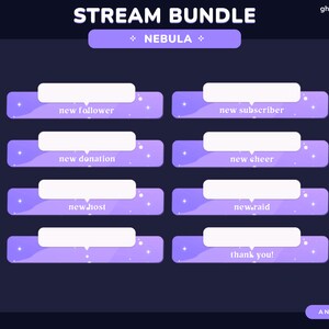 ANIMATED Nebula Stream Bundle Twitch Package Overlays Screens Alerts ...