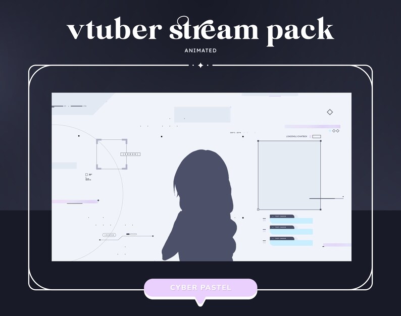 ANIMATED Cyber Pastel Vtuber Stream Bundle | Twitch Pack | Overlays ...