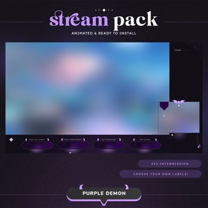 ANIMATED Purple Demon Stream Bundle | Twitch Pack | Overlays | Screens ...