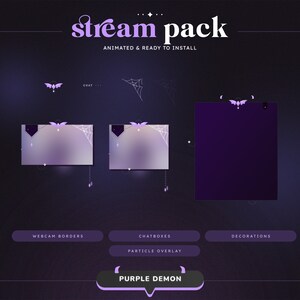 ANIMATED Purple Demon Stream Bundle | Twitch Pack | Overlays | Screens ...