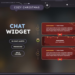 Cozy Christmas Chat Widget (CUSTOMIZABLE COLORS) | Twitch Overlays ...
