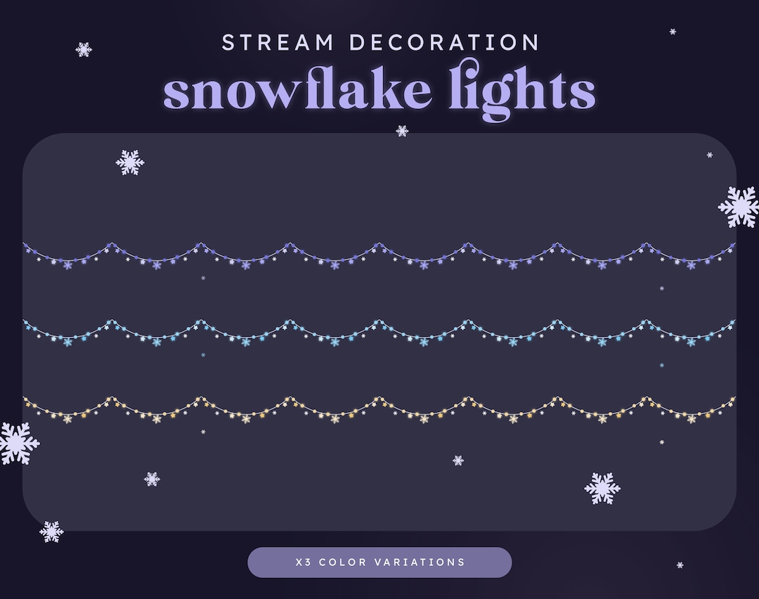 ANIMATED Snowflake Lights Stream Add-on | Twitch | Streamer | Christmas ...