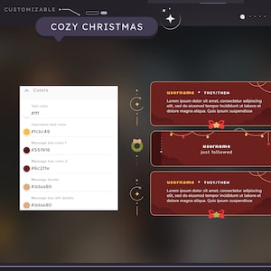 Cozy Christmas Chat Widget (CUSTOMIZABLE COLORS) | Twitch Overlays ...