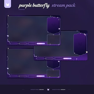 ANIMATED Purple Butterfly Stream Bundle | Twitch Pack | Overlays ...