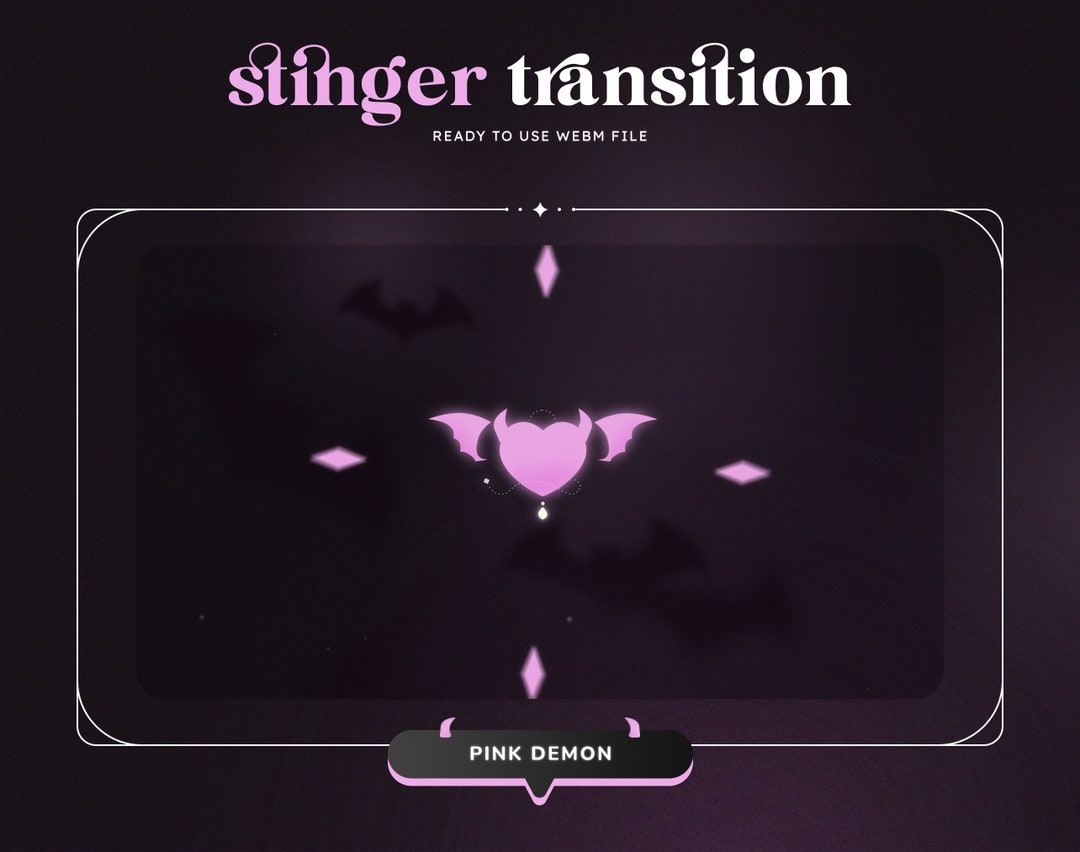 ANIMATED Pink Demon Stinger Transition | Twitch Transition | Streamer ...