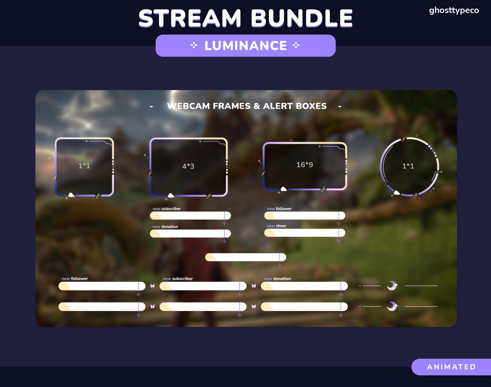 ANIMATED Luminance Stream Bundle Twitch Package Overlays - Etsy