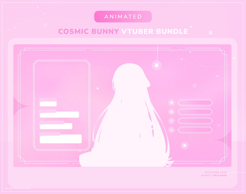 ANIMATED Pink Cosmic Bunny Vtuber Stream Bundle Twitch - Etsy