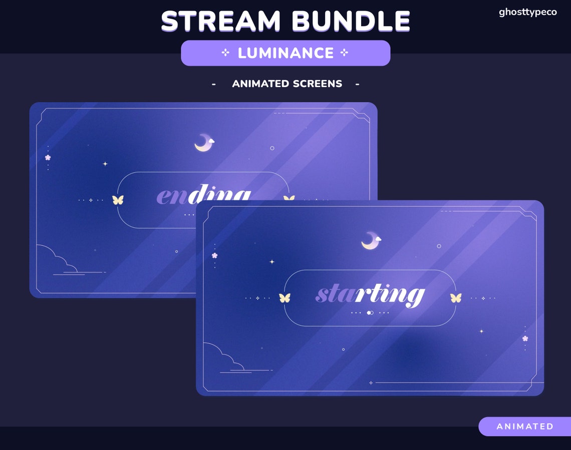 ANIMATED Luminance Stream Bundle Twitch Package Overlays - Etsy
