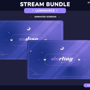 ANIMATED Luminance Stream Bundle Twitch Package Overlays Screens Alerts Panels Chat Widget ...
