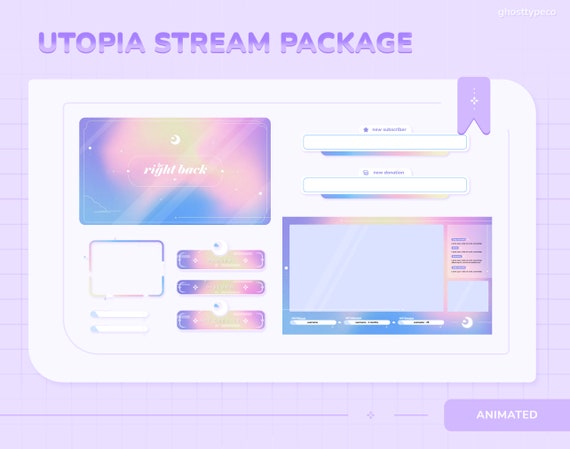 ANIMATED Utopia Stream Package Twitch Package Overlays - Etsy