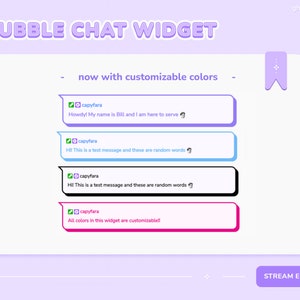 Bubble Chat Widget CUSTOMIZABLE COLORS Twitch Overlays Pastel Aesthetic ...
