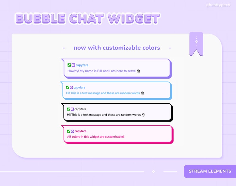 Bubble Chat Widget (CUSTOMIZABLE COLORS) | Twitch Overlays | Pastel ...
