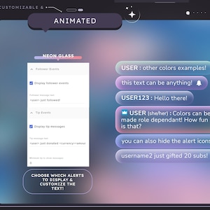 Animated Neon Glass Chat Widget (CUSTOMIZABLE COLORS) | Twitch Chat ...