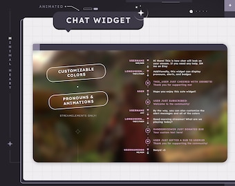 Animated Celestia Chat Widget CUSTOMIZABLE COLORS Twitch Overlays ...