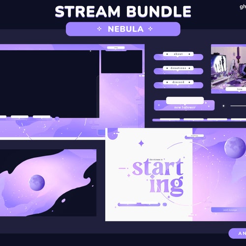 ANIMATED Nebula Stream Bundle Twitch Package Overlays - Etsy