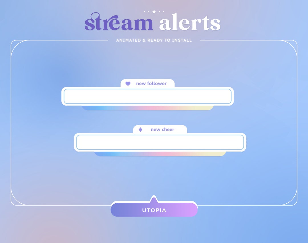 ANIMATED Utopia Stream Alerts | Twitch | Streamer | Rainbow | Soft ...