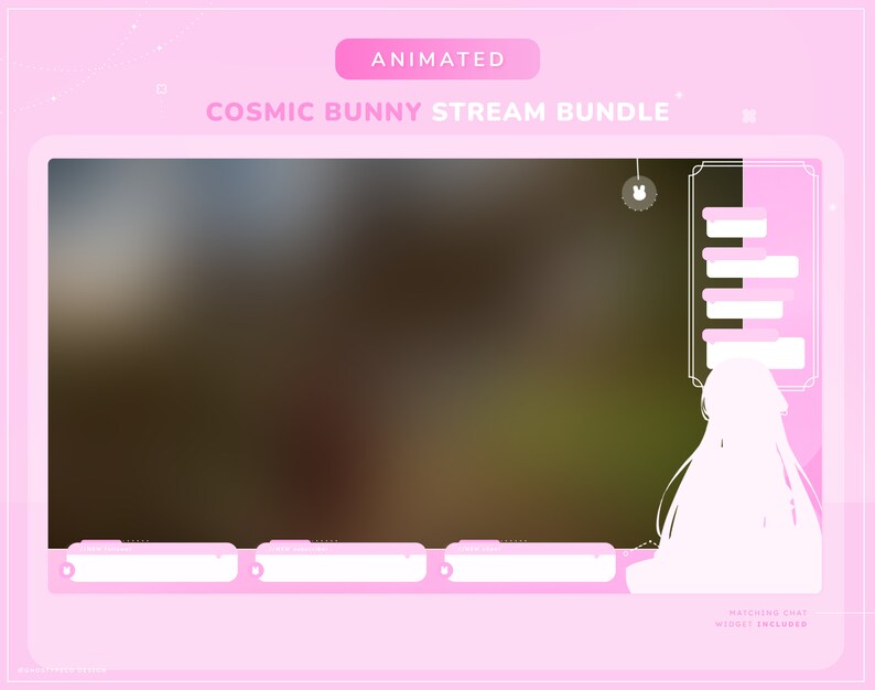 ANIMATED Pink Cosmic Bunny Vtuber Stream Bundle Twitch - Etsy