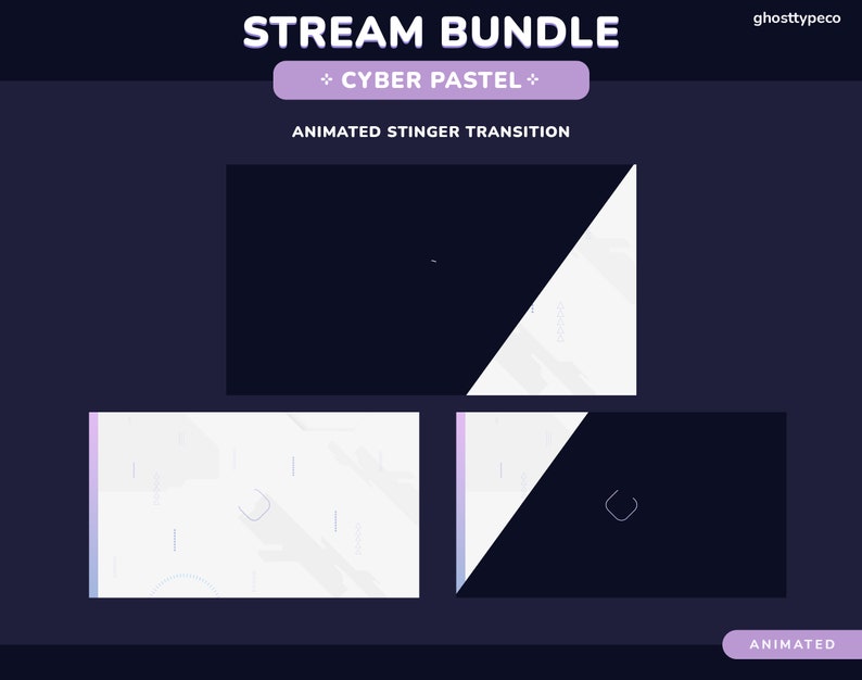 ANIMATED Cyber Pastel Stream Bundle Twitch Package - Etsy