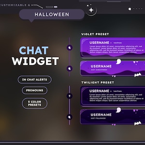 Animated Halloween Chat Widget (CUSTOMIZABLE COLORS) | Twitch Overlays ...