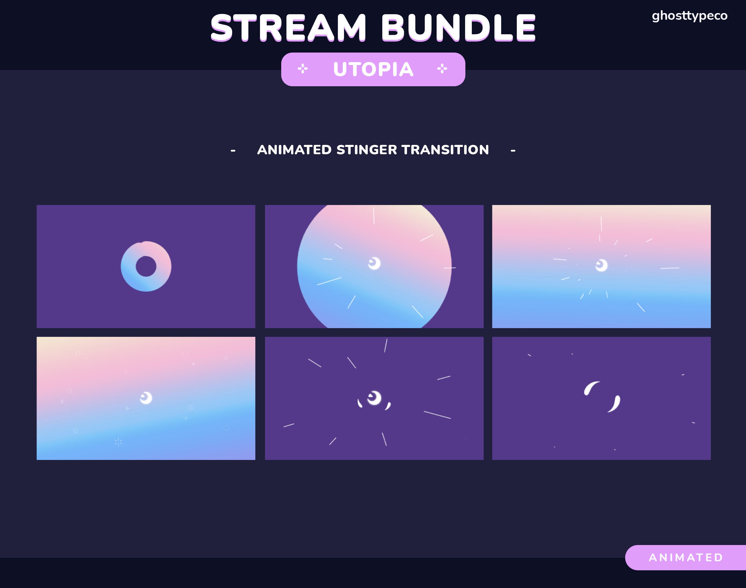 ANIMATED Utopia Stream Package Twitch Package Overlays - Etsy