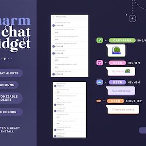 Charm Chat Widget (CUSTOMIZABLE COLORS) | Twitch Overlays | Pastel ...