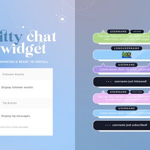 Browser Kitty Chat Widget CUSTOMIZABLE COLORS Twitch Overlays ...