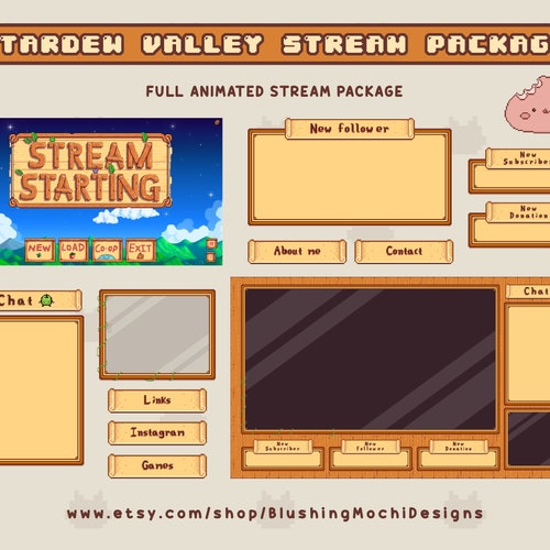 Animated Stardew Valley Twitch Pack Overlays Panels - Etsy