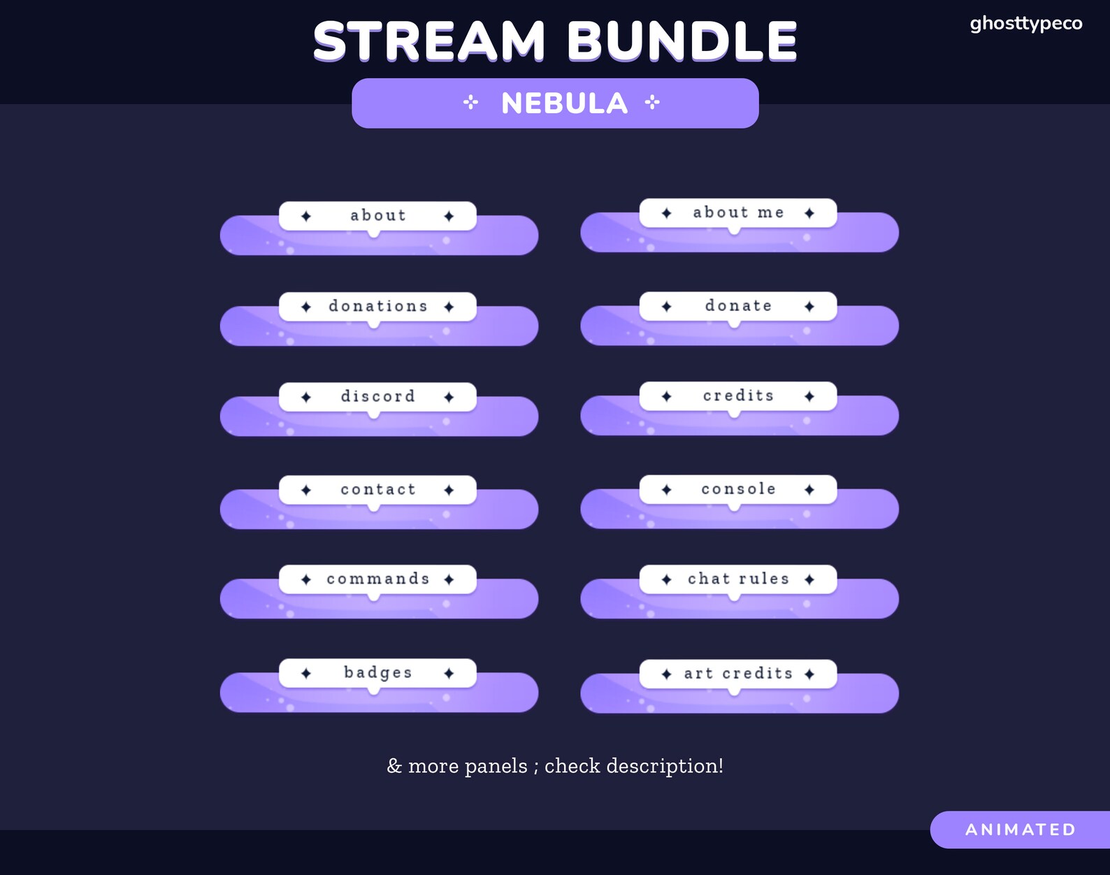 ANIMATED Nebula Stream Bundle Twitch Package Overlays Screens Alerts ...