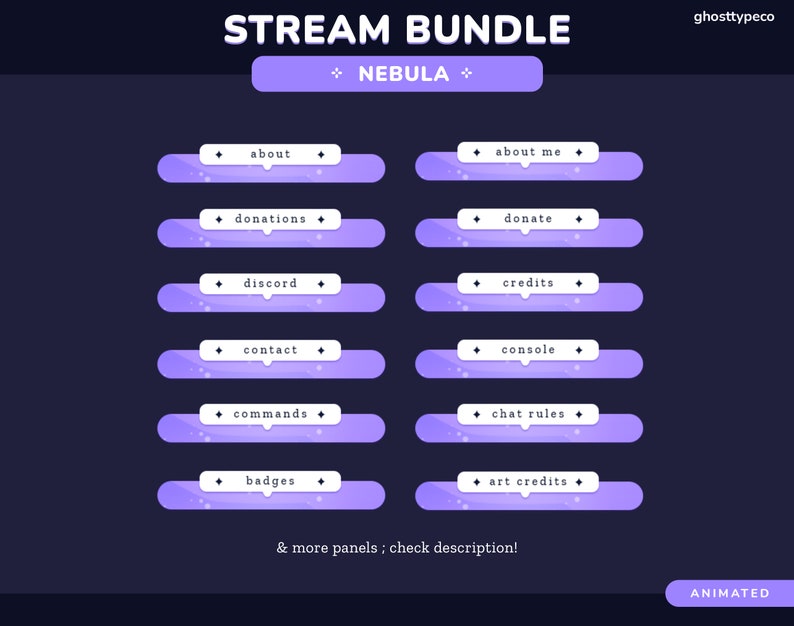 ANIMATED Nebula Stream Bundle Twitch Package Overlays - Etsy