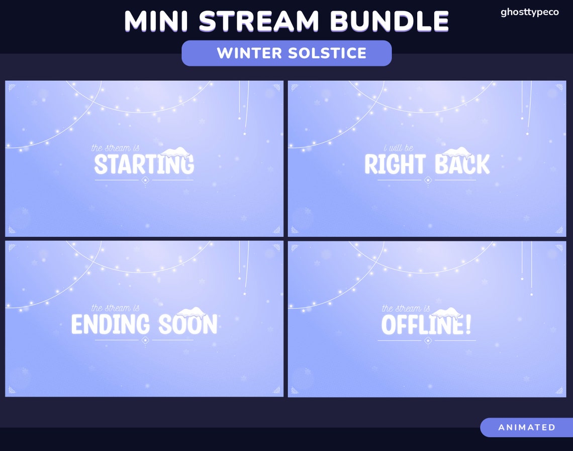 ANIMATED Winter Solstice Mini Stream Bundle Animated Screens - Etsy