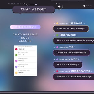 Animated Celestia Chat Widget (CUSTOMIZABLE COLORS) | Twitch Overlays ...