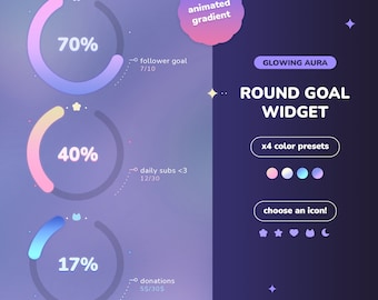 Animated Gradient Event Goal Widget CUSTOMIZABLE COLORS Twitch Pastel ...