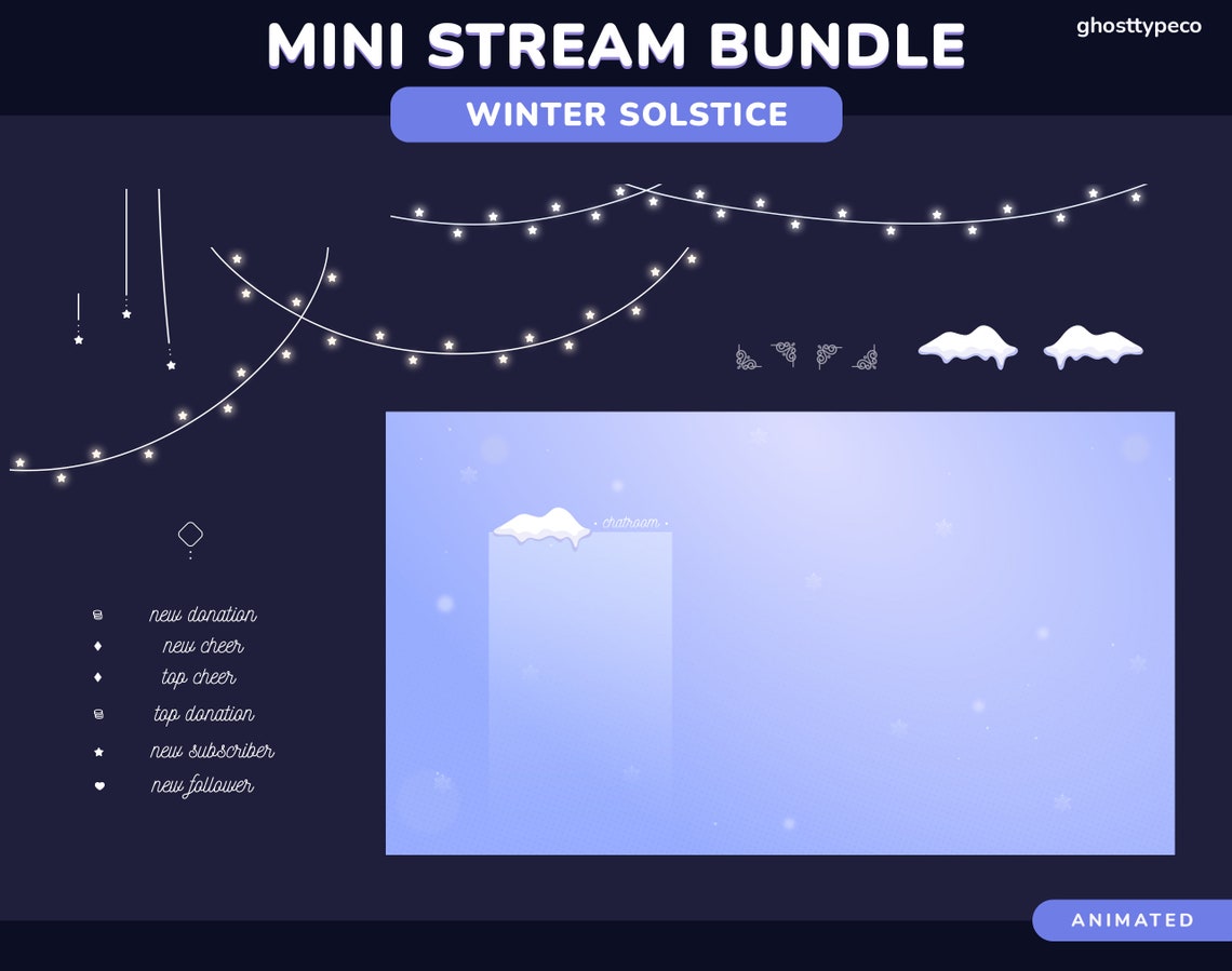 ANIMATED Winter Solstice Mini Stream Bundle Animated Screens - Etsy