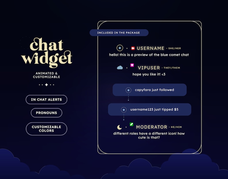 ANIMATED Blue Comet Vtuber Stream Package | Animated Overlays | Screens ...