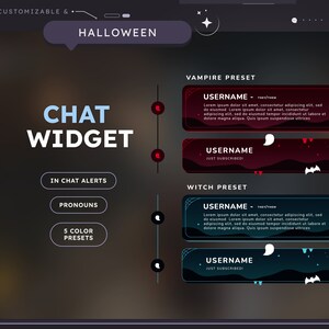 Animated Halloween Chat Widget (CUSTOMIZABLE COLORS) | Twitch Overlays ...