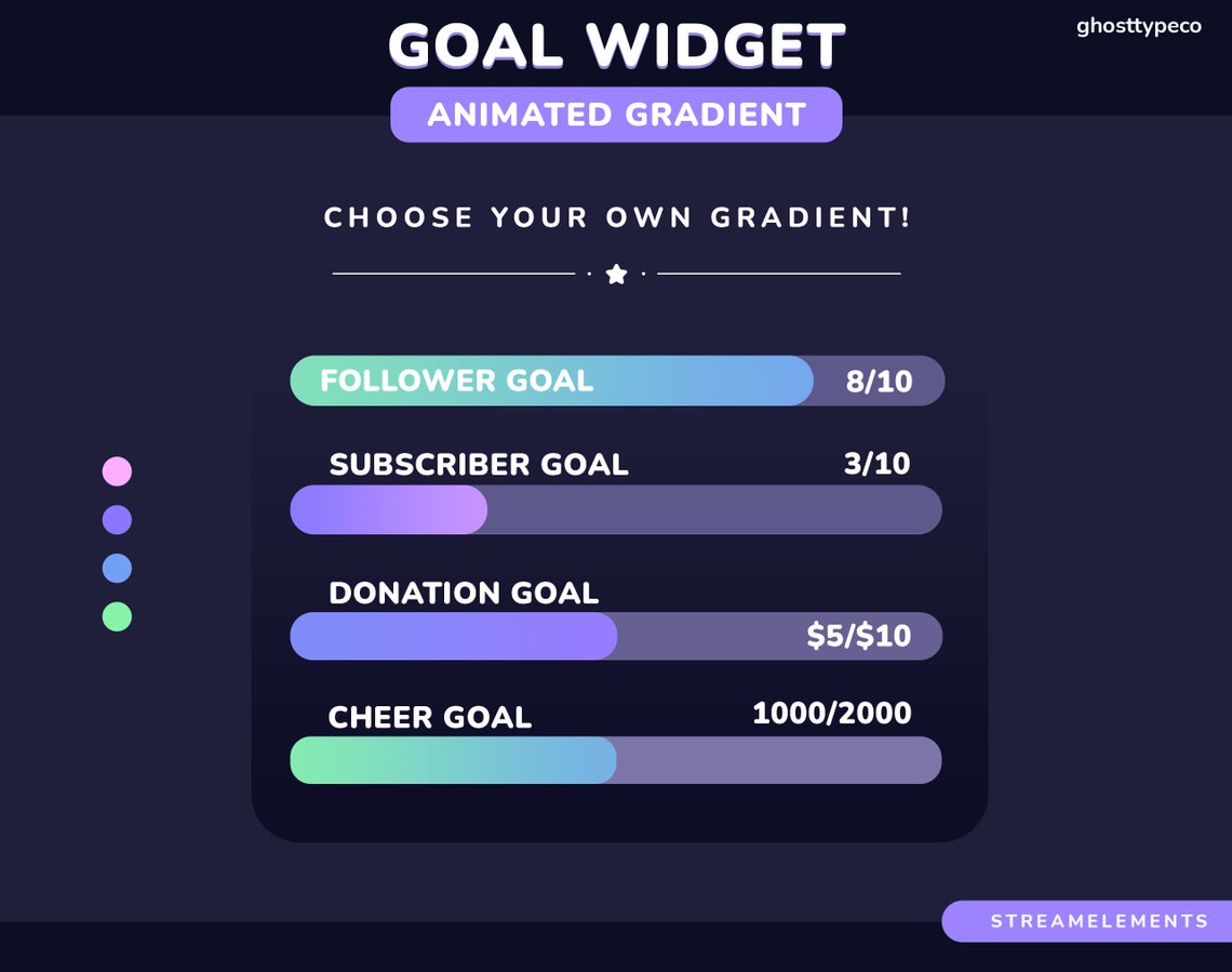 Animated Gradient Event Goal Widget CUSTOMIZABLE COLORS - Etsy