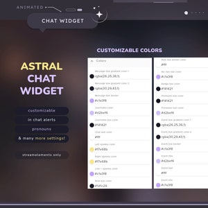 Astral Chat Widget (CUSTOMIZABLE COLORS) | Twitch Overlays | Celestial ...