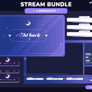 ANIMATED Luminance Stream Bundle Twitch Package Overlays Screens Alerts ...