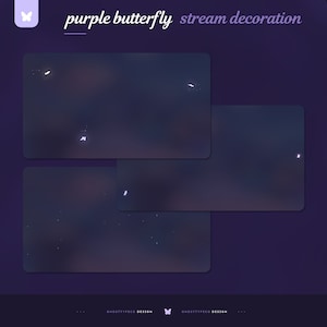 ANIMATED Purple Butterfly Stream Decorations | Stream Add-on | Floating ...