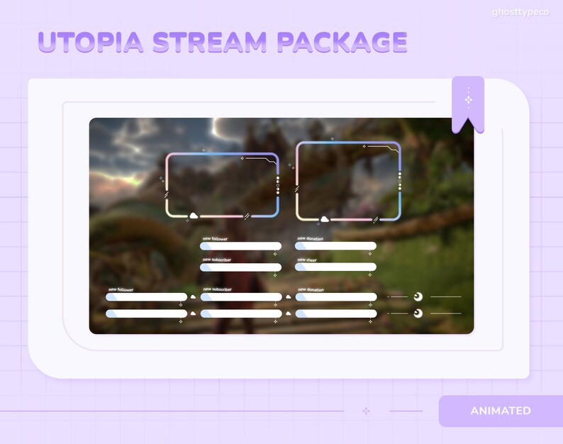 ANIMATED Utopia Stream Package Twitch Package Overlays - Etsy