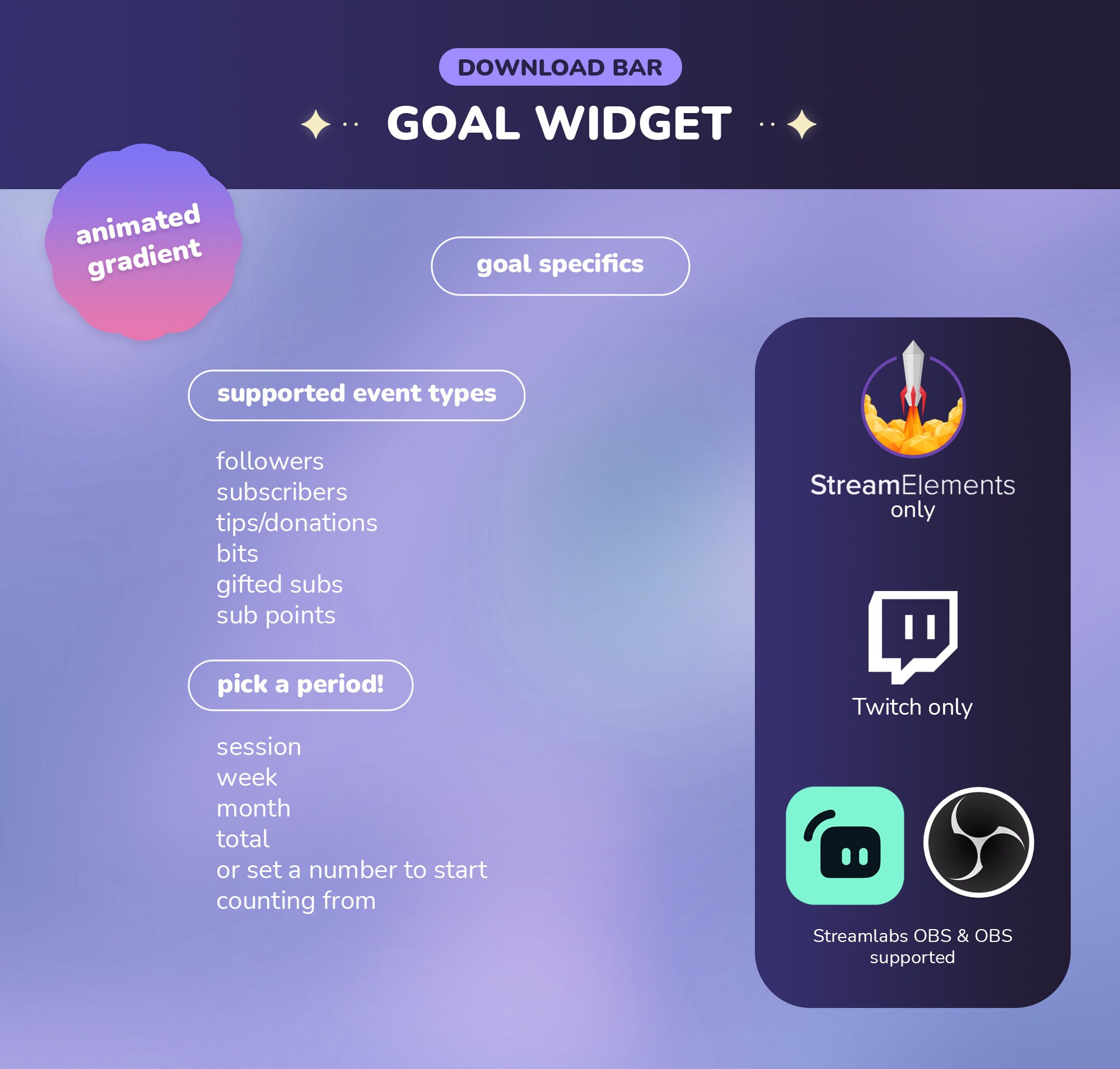 Animated Download Bar Goal Widget (CUSTOMIZABLE COLORS) | Twitch ...
