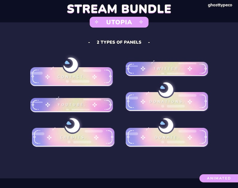 ANIMATED Utopia Stream Package Twitch Package Overlays - Etsy