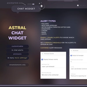 Astral Chat Widget (CUSTOMIZABLE COLORS) | Twitch Overlays | Celestial | Aesthetic | Gamer ...